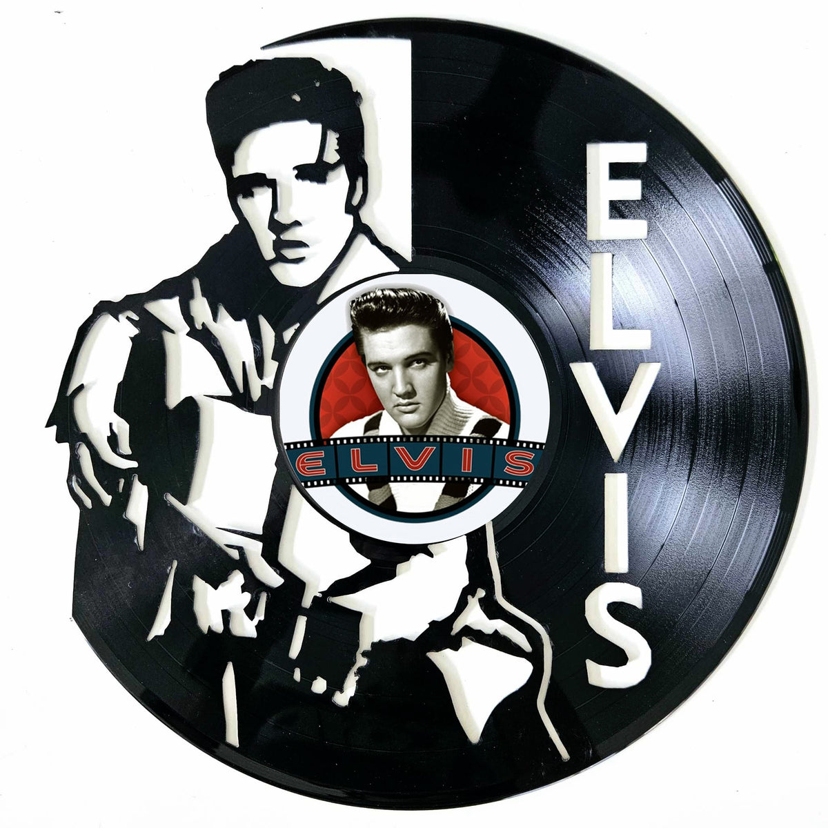 Vinyl Record Art with Sticker - Elvis Guitar – BROKEN RECORD