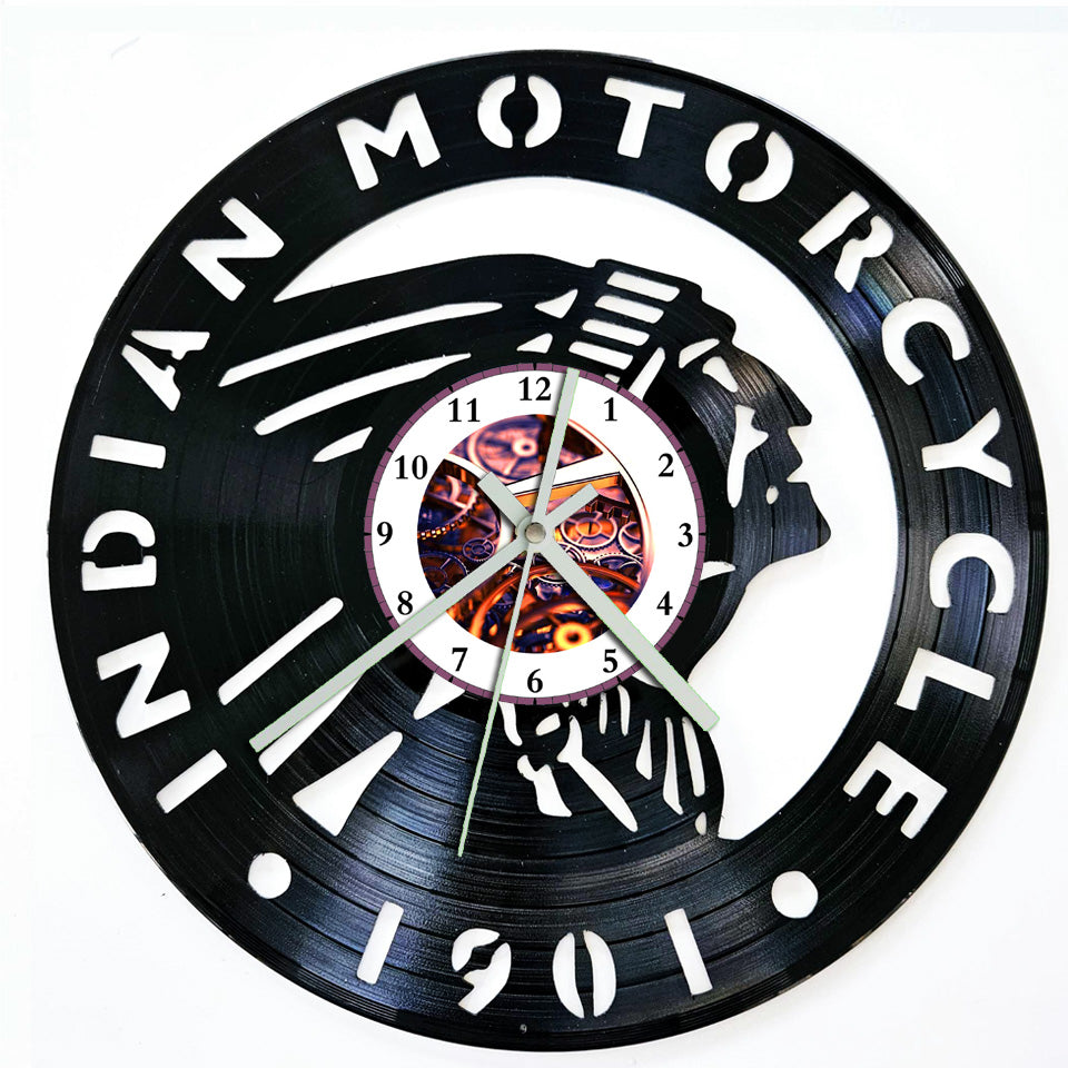 Vinyl Record Clock - Indian Motorcycle – BROKEN RECORD
