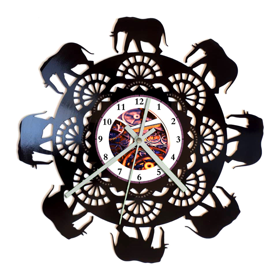 Vinyl Record Clock - Mandala Elephant – BROKEN RECORD